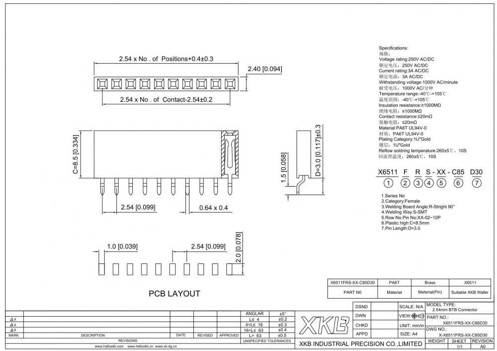 X6511FRS-11-C85D30 technical drawing page 1