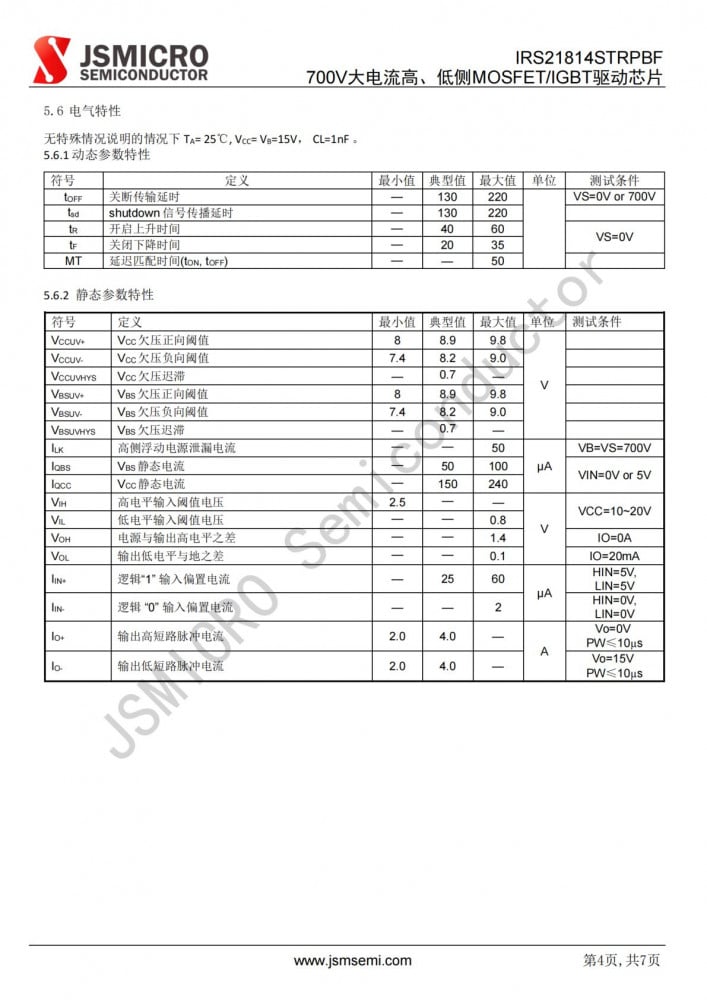 IRS21814STRPBF-JSM datasheet page 4