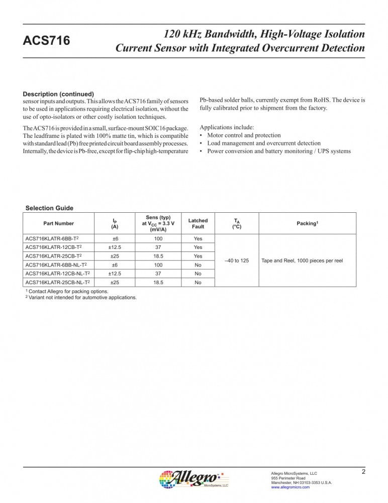 ACS716 datasheet page 3