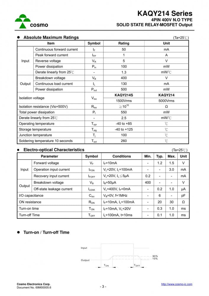 KAQY214 datasheet page 3