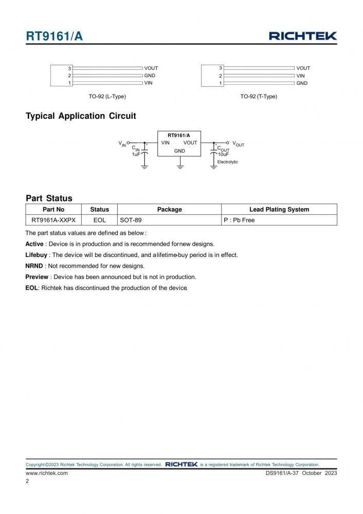 RT9161A datasheet page 2