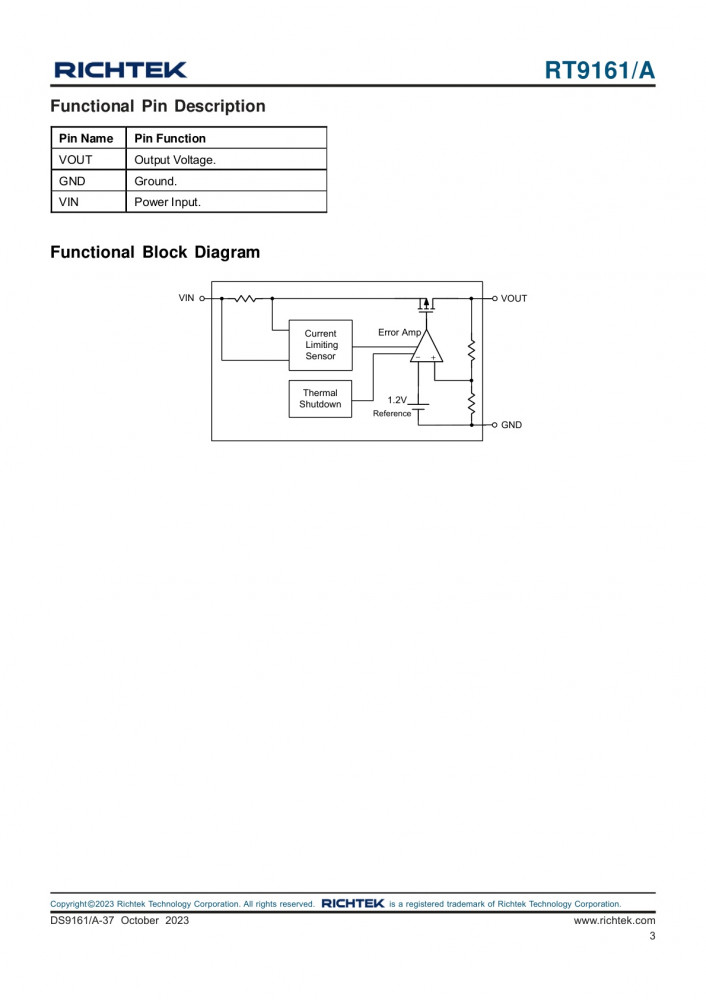 RT9161A datasheet page 3