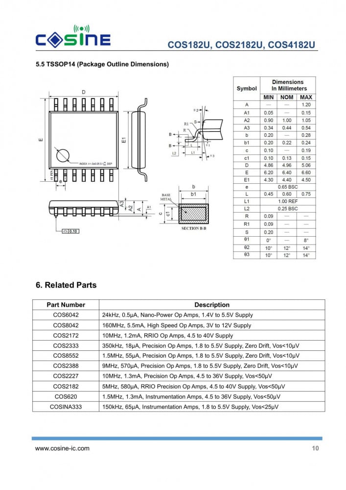 COS2182UA datasheet page 10