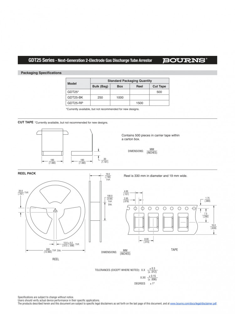 BOURNS GDT25 datasheet page 4