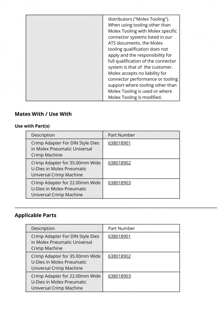 Tooling specification preview, page 3