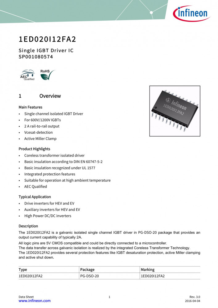 1ED020I12FA2 technical document page 1