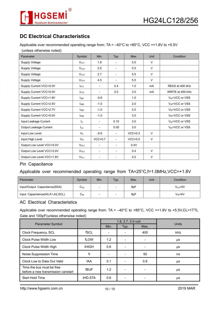 HG24LC256N datasheet page 10