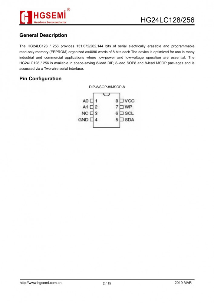 HG24LC256N datasheet page 2