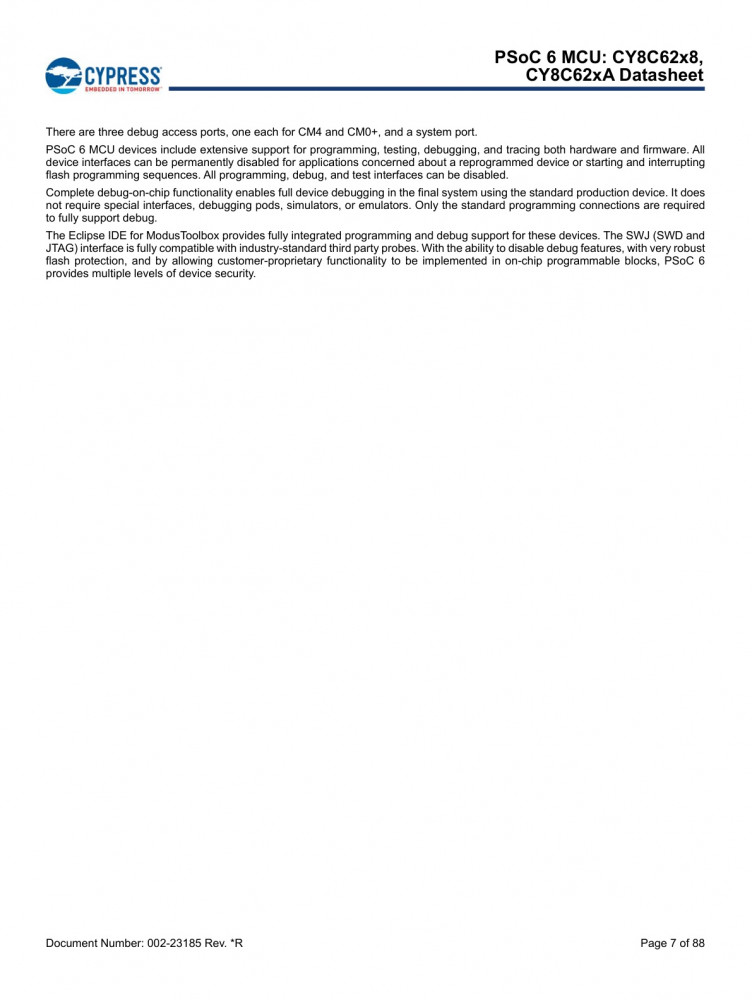 CY8C624AFNI-S2D43T technical document page 8