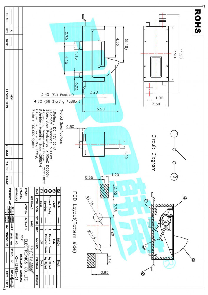 K5-1216SA-01 technical document page