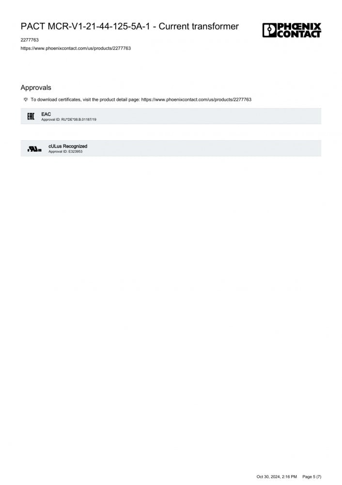 Phoenix Contact 2277763 technical document page 5