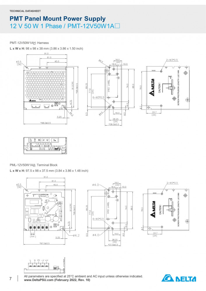 PMT-12V50W1AH datasheet page 7