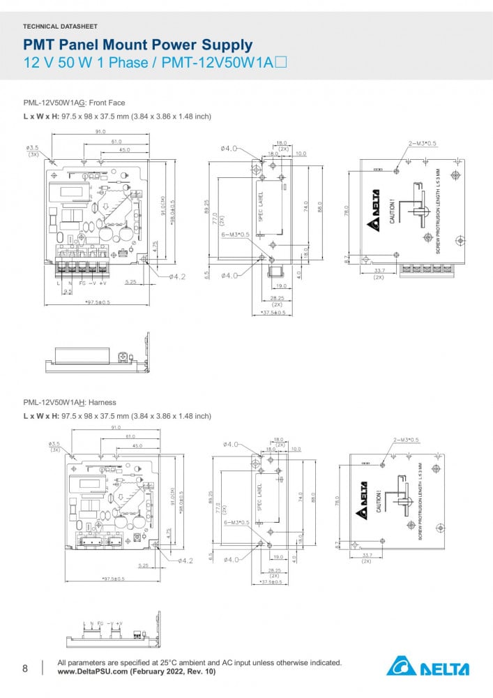 PMT-12V50W1AH datasheet page 8