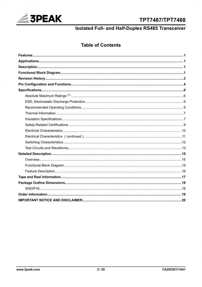 TPT7488-SOBR datasheet page 2