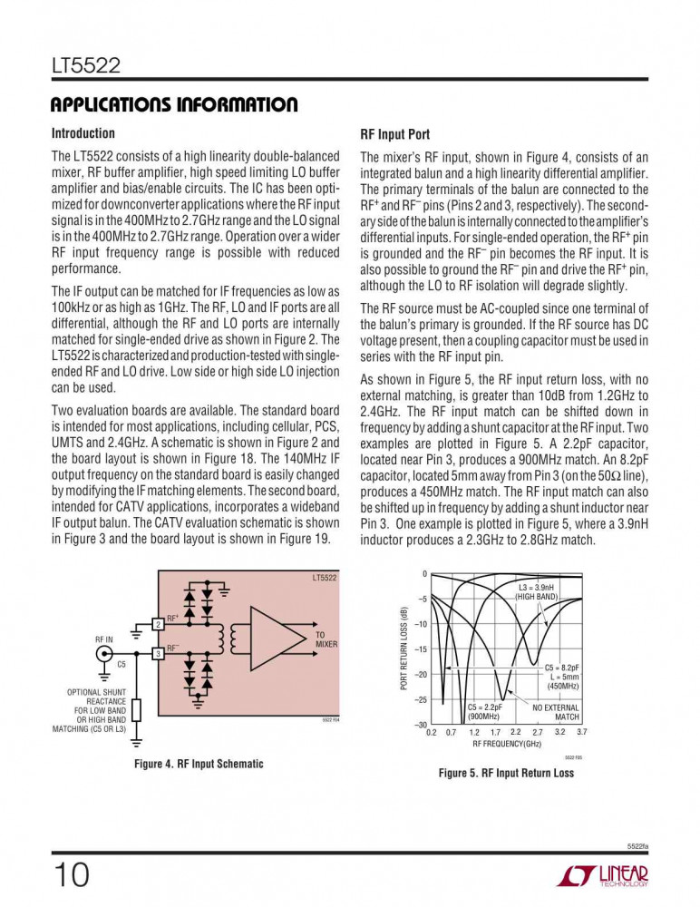LT5522 datasheet page 10