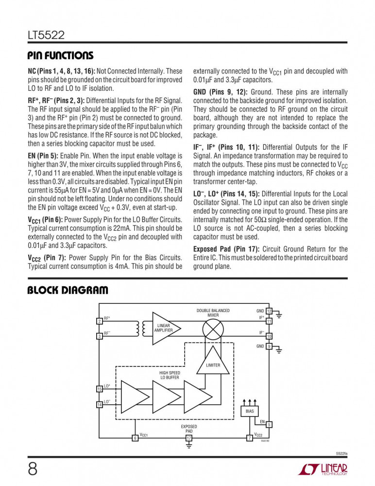 LT5522 datasheet page 8