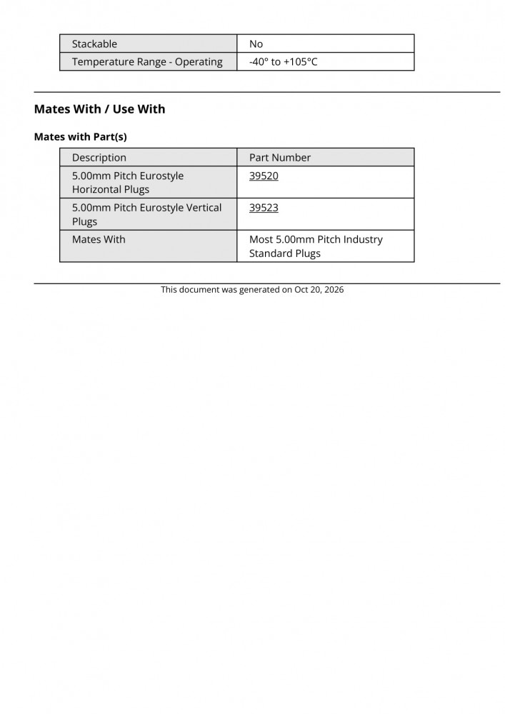 Technical document page 3 for Molex 395210015