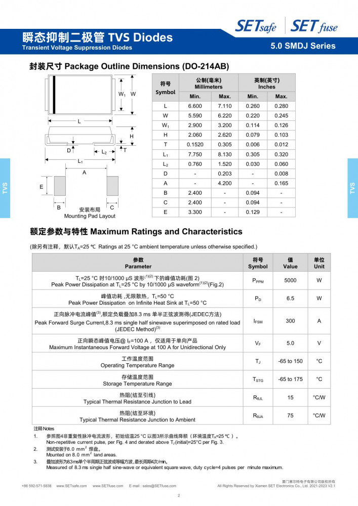 SETsafe SETfuse 5.0 SMDJ datasheet page 2