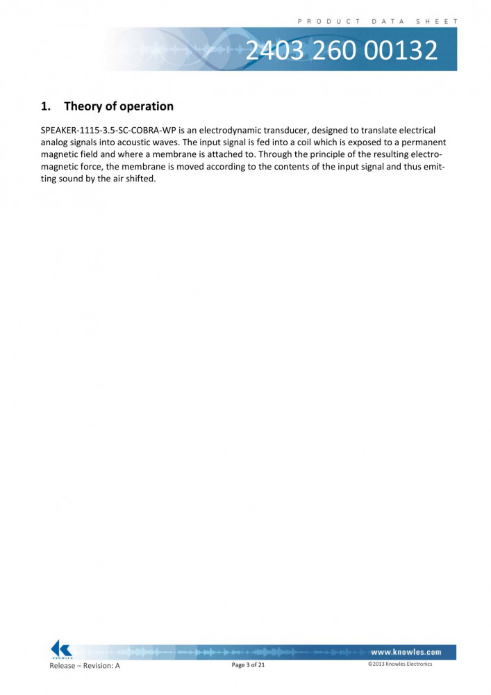 Knowles 2403 260 00132 datasheet page 3