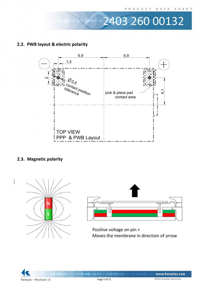 Knowles 2403 260 00132 datasheet page 5