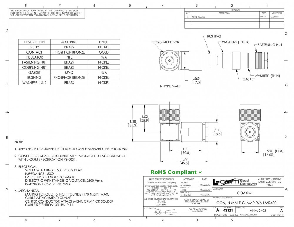 L-com ANM-2402 technical drawing preview