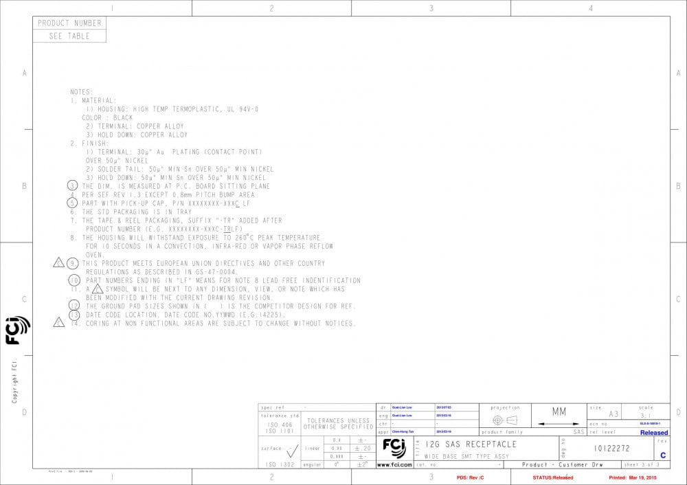 Amphenol 10122272-001C-TRLF drawing page 3