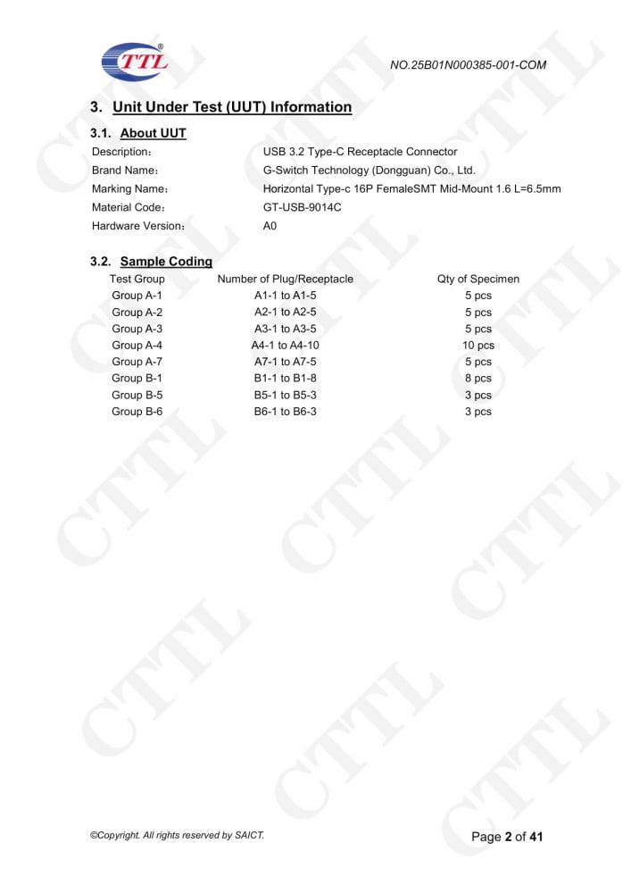 GT-USB-9014C technical document page 7
