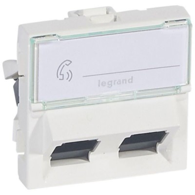 Mosaic™ - RJ45 socket category 6 UTP 1 module white antimicrobial