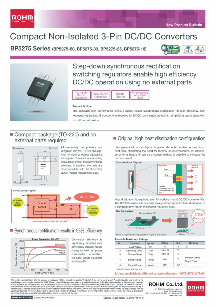 BP5275 Series technical document preview for BP5275-33