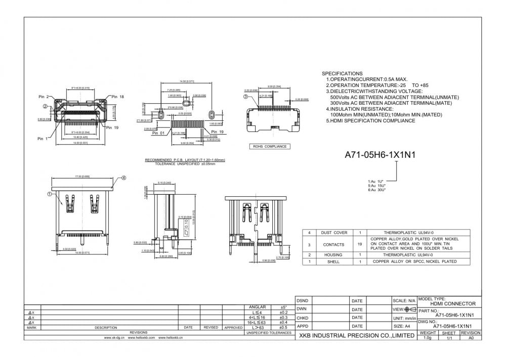 A71-05H6-111N1 technical drawing page 1