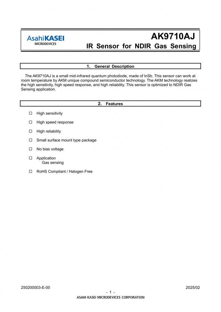 AK9710AJ datasheet page 1