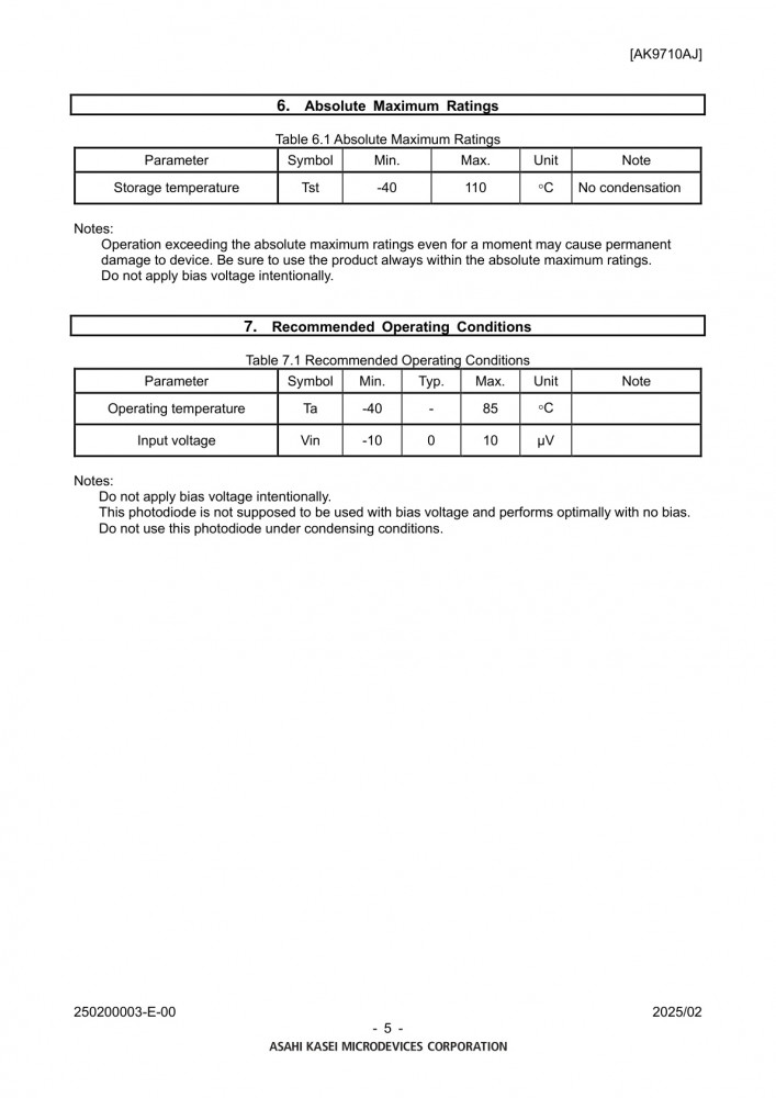 AK9710AJ datasheet page 5
