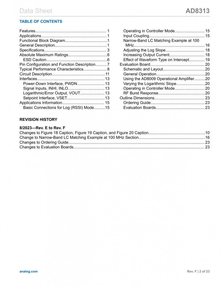 AD8313 datasheet page 2