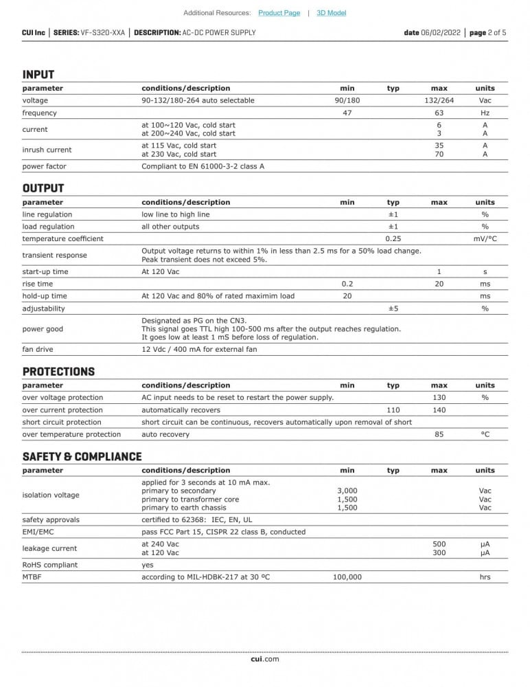 VF-S320-12A datasheet page 2