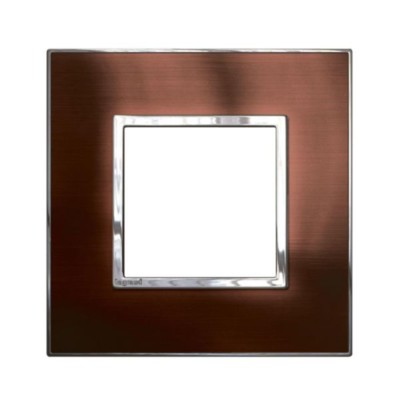 Arteor - British standard square plate 2 modules 1 gang - Brushed stainless steel - Pink Champagne finish - Flush-mounted installation for sale