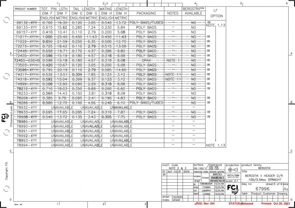 Amphenol 67996 BergStik technical drawing page 5