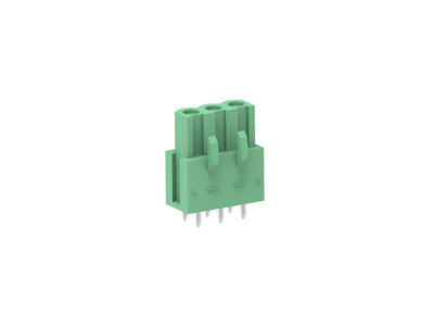 12.00mm Pitch Beau EuroMax Right-Angle PCB Header, Closed Ends, 3 Circuits, with Threaded Retention Inserts