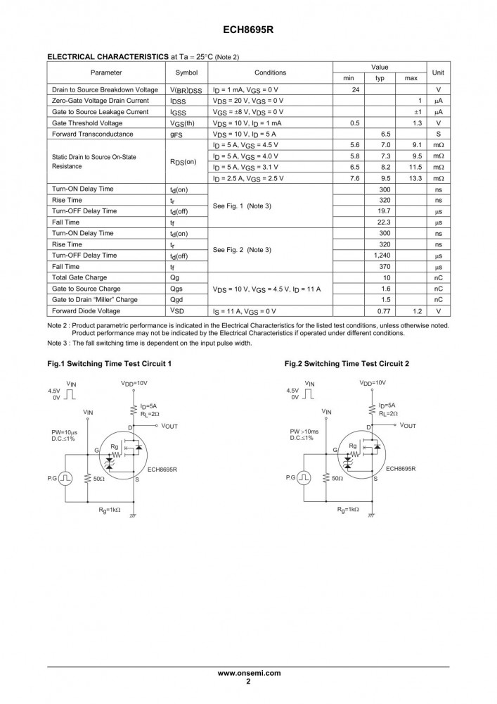 ECH8695R datasheet page 3