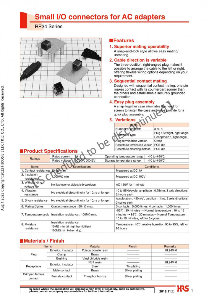 RP34 datasheet page 1