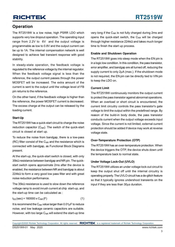 RT2519W datasheet page 3