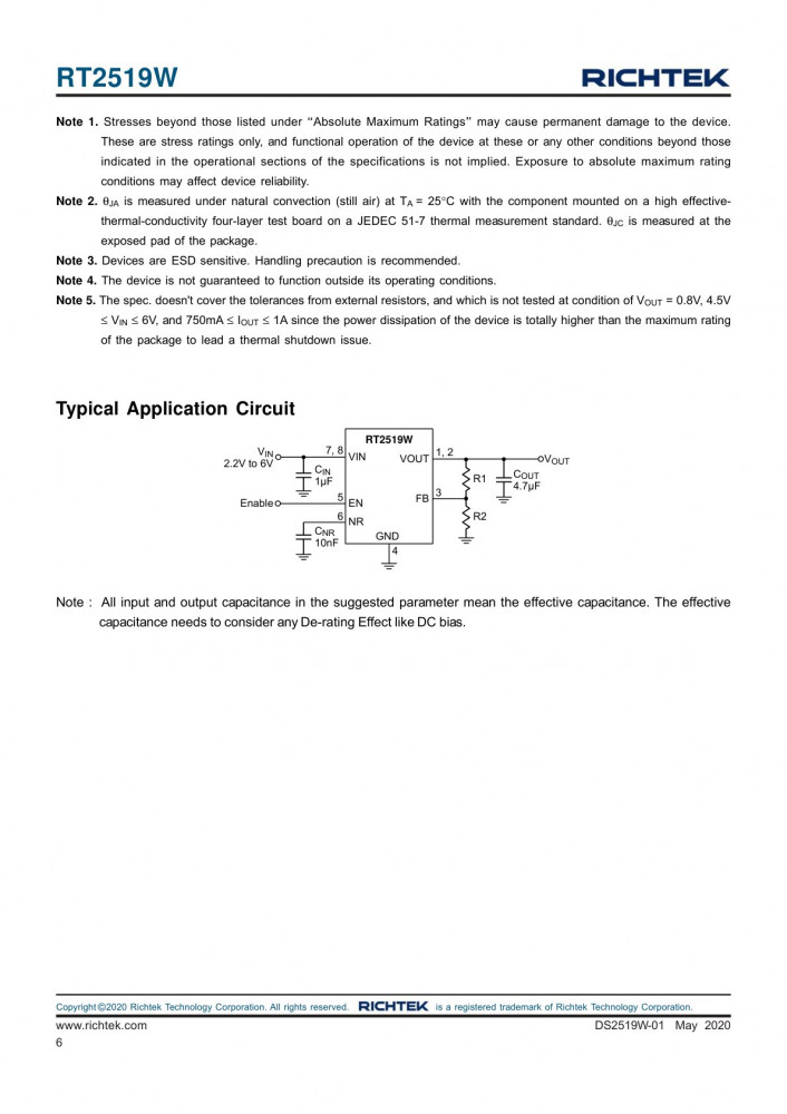 RT2519W datasheet page 6
