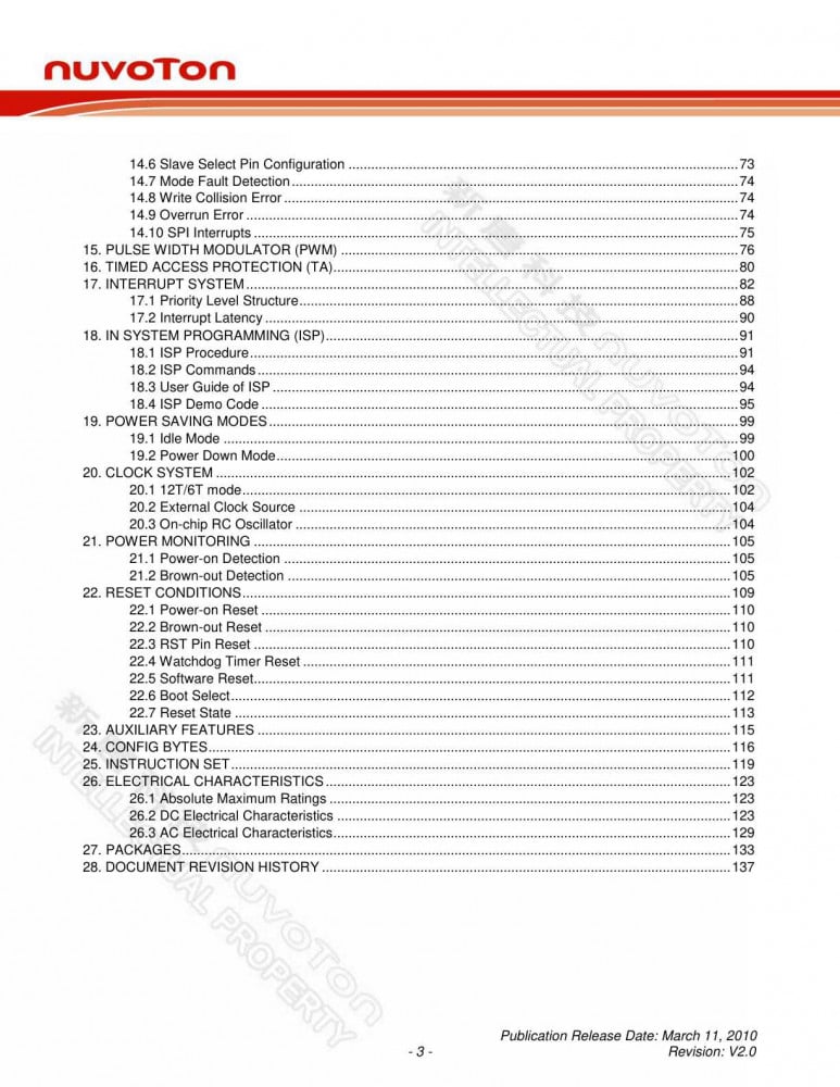 N78E055A datasheet page 3