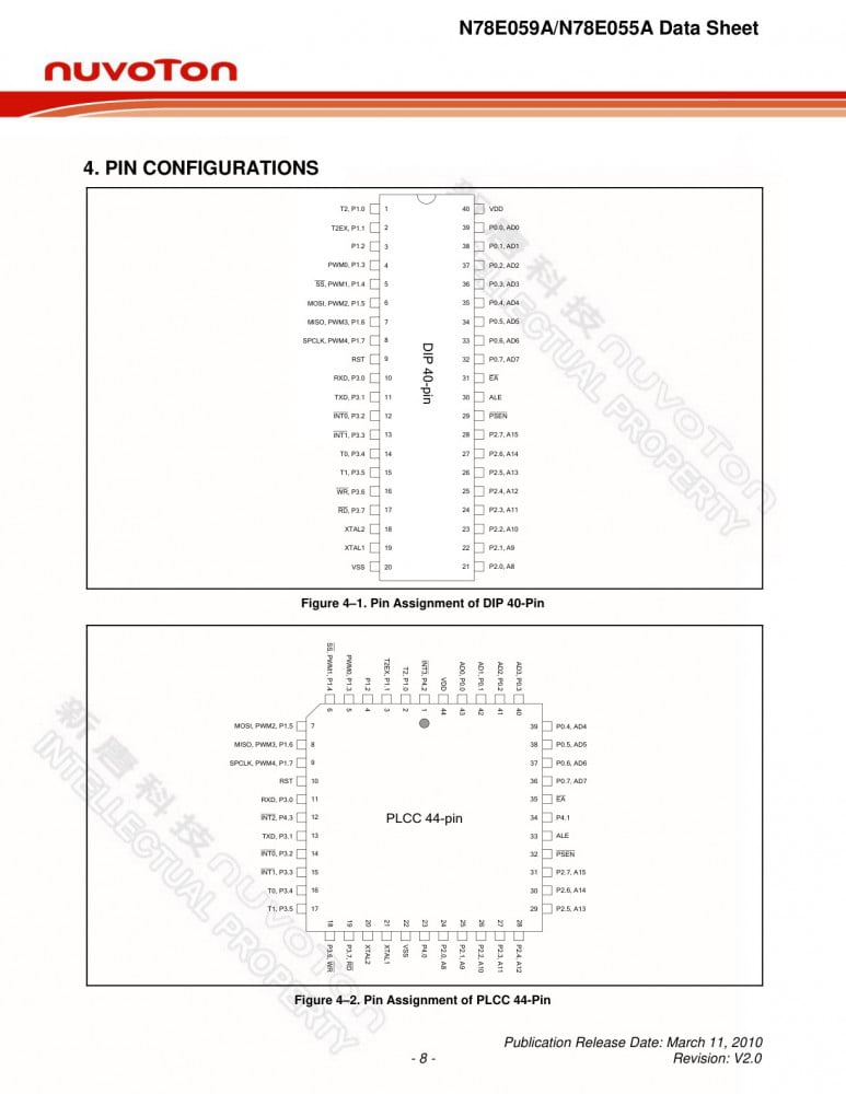 N78E055A datasheet page 8