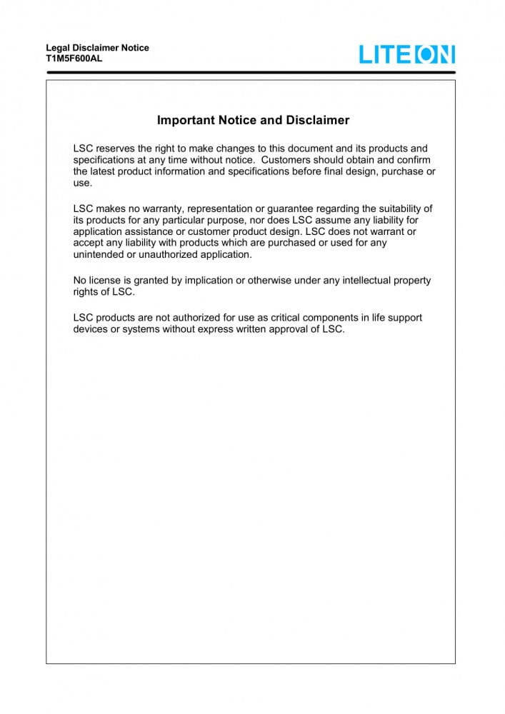 T1M5F600AL datasheet page 5