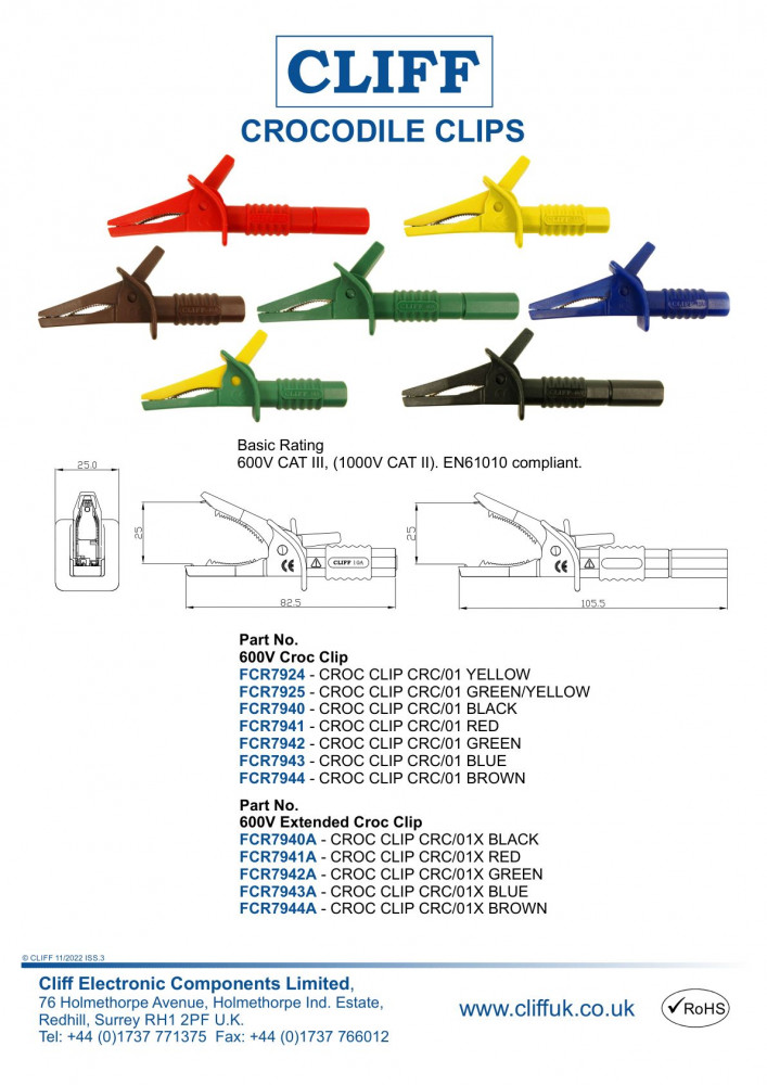 CLIFF FCR7940 technical document, page 1