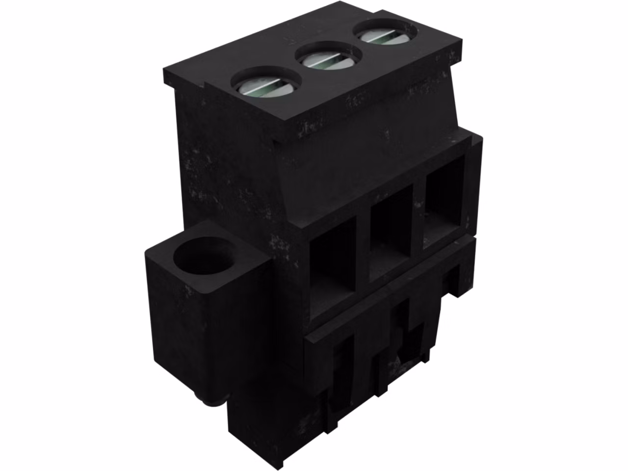 5.00mm Pitch Eurostyle Vertical Plug, with Retention Screws and Standard Imprinting, Front Wire Entry, Gold (Au) Plated, Black, 3 Circuits for sale