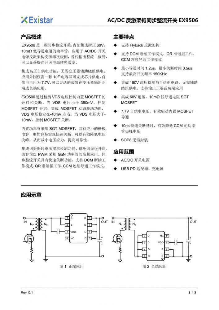 EX9506 datasheet page 1
