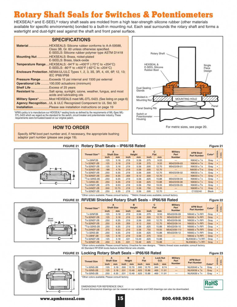 APM Hexseal rotary shaft seal technical document page 1