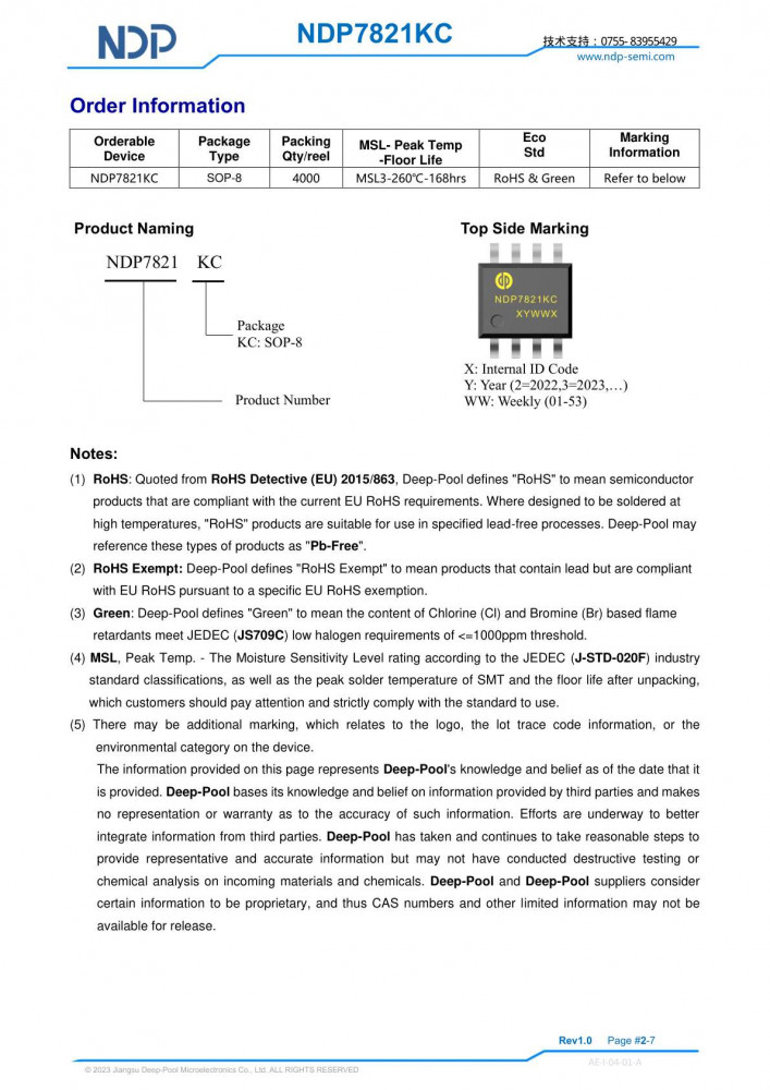 NDP7821KC datasheet page 2