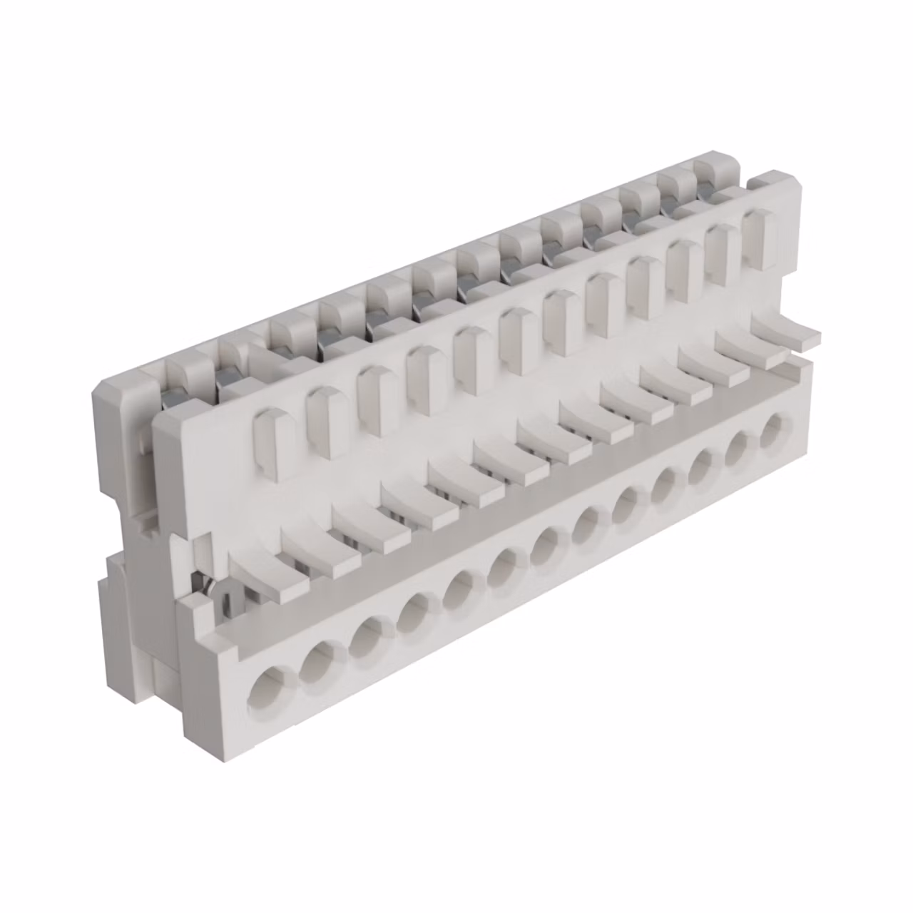 Appli-Mate RAST 2.5 Female Connector, 2.50mm Pitch, 4 Circuits, Positions B & C Removed, Open Endwalls, Circuit 2 Voided